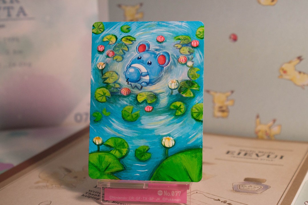 Marill Extended Art Hand-painted Pokemon Card Alter - Etsy