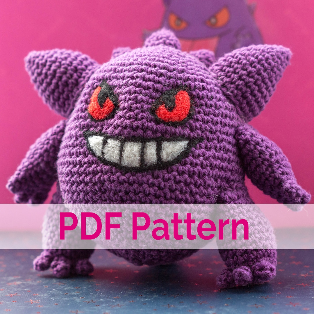 Gengar Crochet Pattern - Amigurumi Pokemon - Digital Pdf Pattern - Etsy