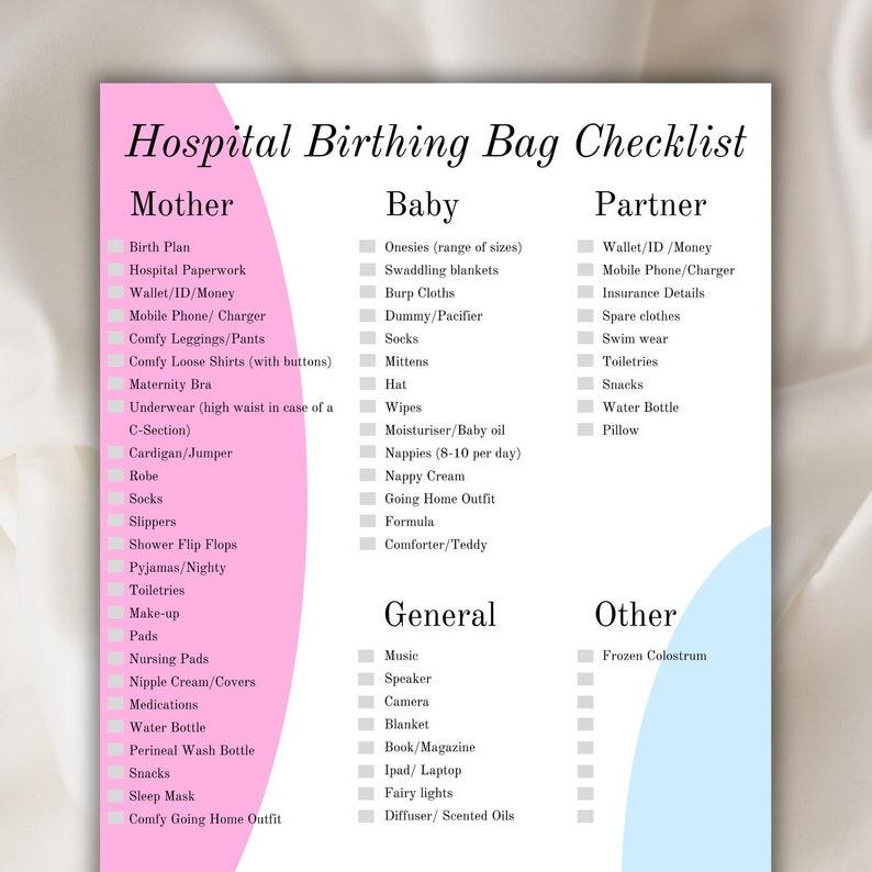 Hospital Birthing Bag Checklist: Must-haves for a Stress-free Delivery ...