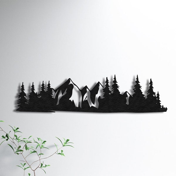 Mountain and Forest Metal Wall Decor - Etsy