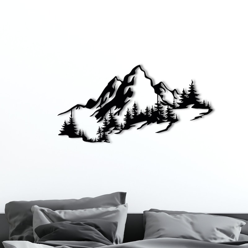 Metal Mountain Wall Art - Etsy