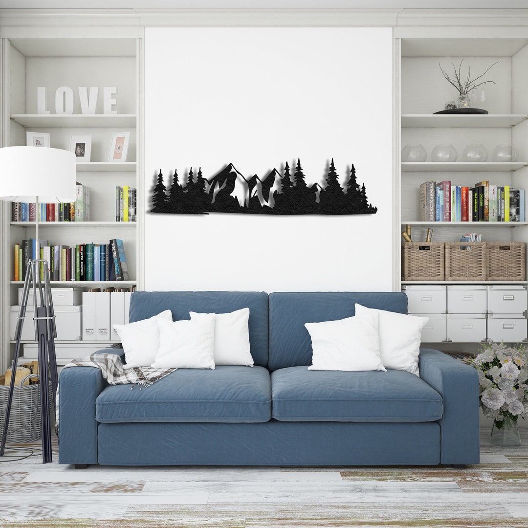 Metal Mountain Wall Decor, Mountain Home Decor Metal, Nature Mountain ...