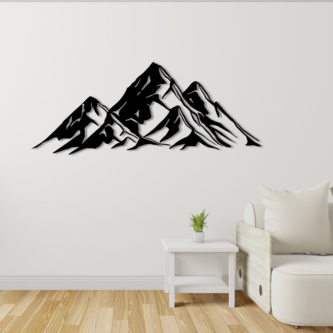 Metal Wall Decor, Metal Mountain Wall Decor, Metal Nature Mountain ...