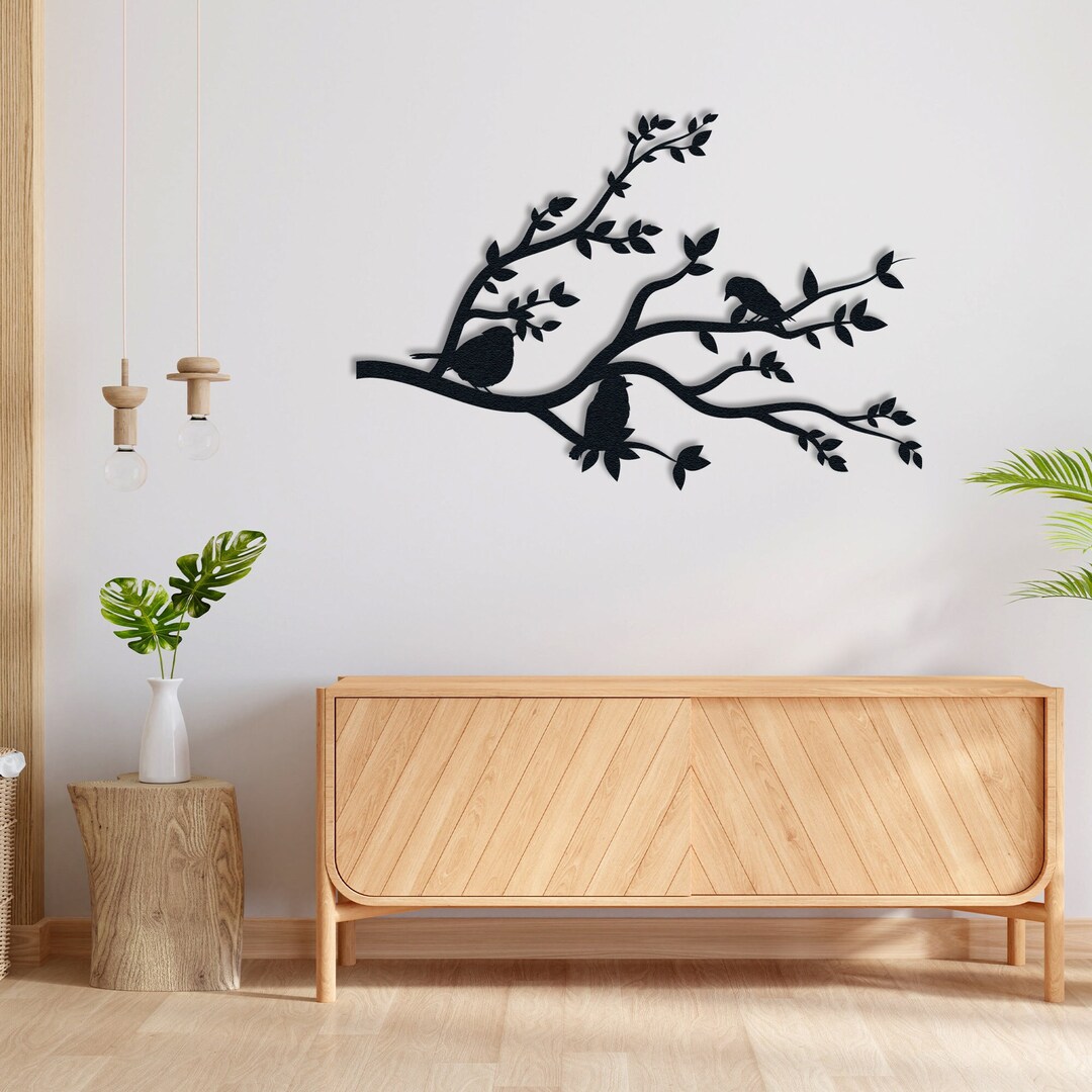 Metal Wall Decor, Metal Birds Wall Decor, Birds on the Branch Metal ...