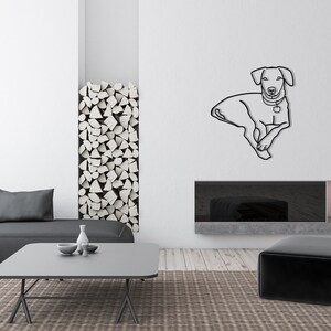 Metal Dog Decor, Minimalist Line Art, Home Wall Art, Metal Wall Animal ...