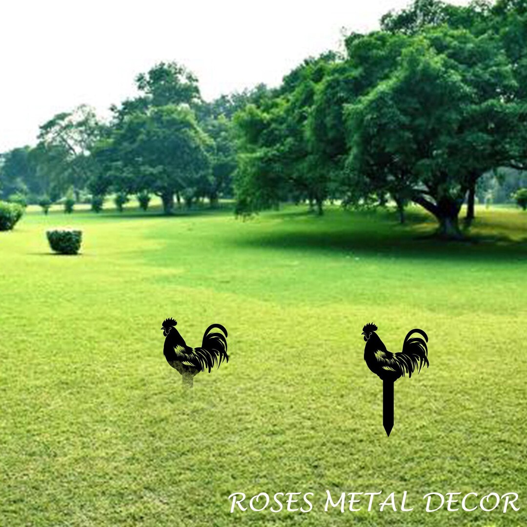 Cockerel Metal Garden Decor, Cockerel Wall Art, Cockerel Garden Decor ...