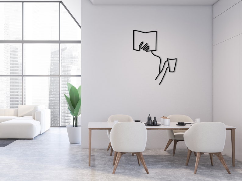 Reading a Book Female Figure Minimalist Line Art Home Wall - Etsy