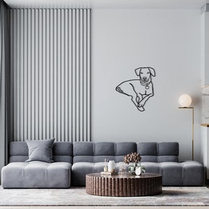 Metal Dog Decor, Minimalist Line Art, Home Wall Art, Metal Wall Animal ...