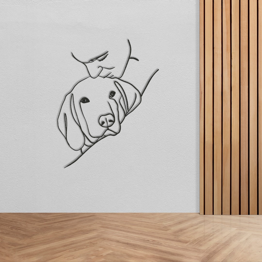 Metal Wall Decor, Metal Men and Dog Decor, Minimalist Line Art, Home ...