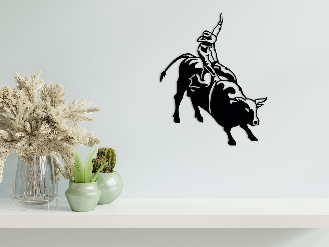 Metal Wall Decor, Rodeo Metal Decor, Bull Race Sign, Cowboys Sign ...