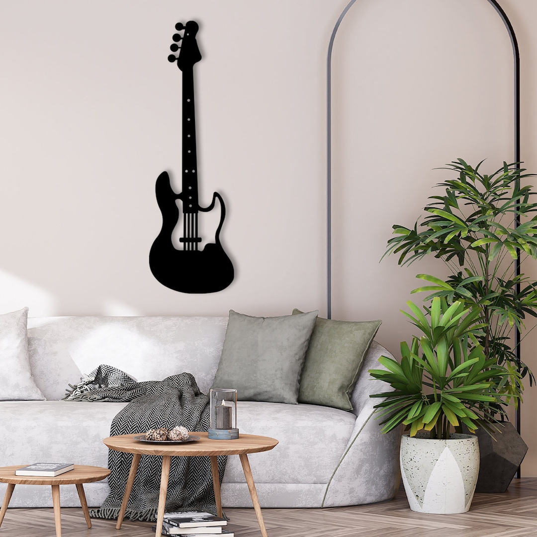 Metal Wall Decor, Metal Guitar Walll Decor, Music Wall Decor, Line Wall ...