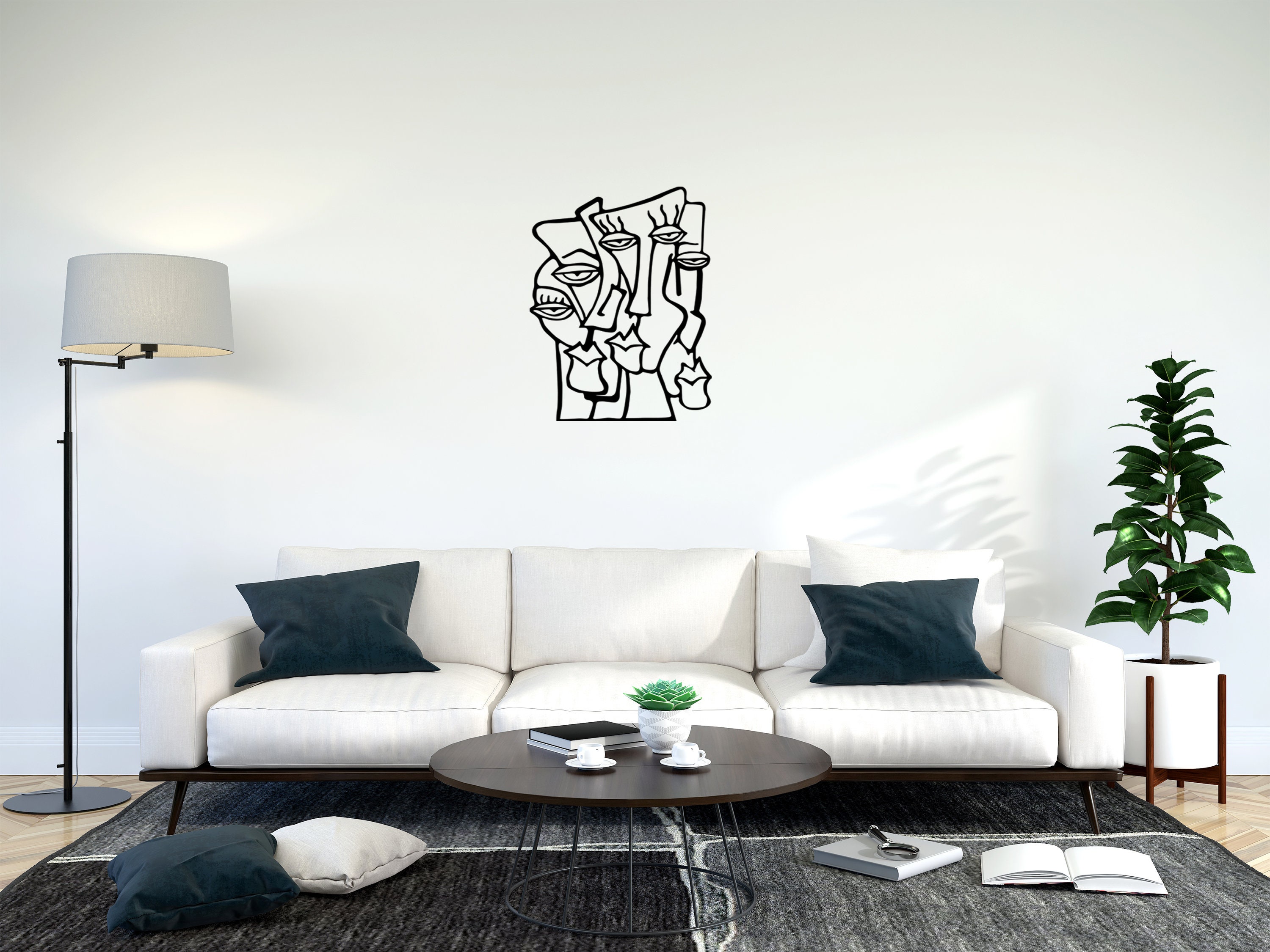 Cartoon Character Wall Decor, Abstract Female Ornament, Cartoon Female ...