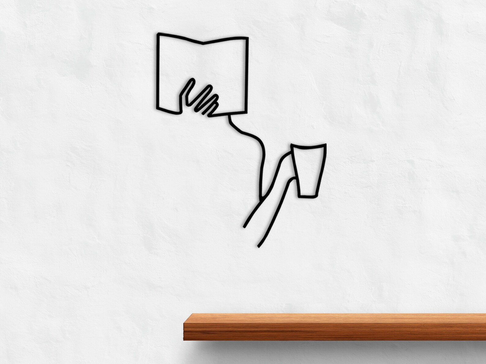 Reading a Book Female Figure Minimalist Line Art Home Wall - Etsy