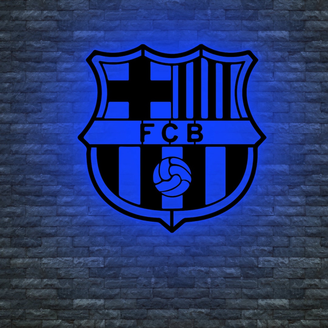 Metal FC Barcelona Wall Decor, Led Barcelona Team Logo, Led FCB Home ...