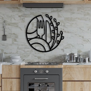 Metal Wall Decor, Kitchen Metal Wall Decoration, Cutlery Metal Wall ...