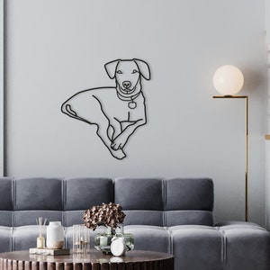 Metal Dog Decor, Minimalist Line Art, Home Wall Art, Metal Wall Animal ...
