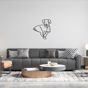 Metal Dog Decor, Minimalist Line Art, Home Wall Art, Metal Wall Animal ...