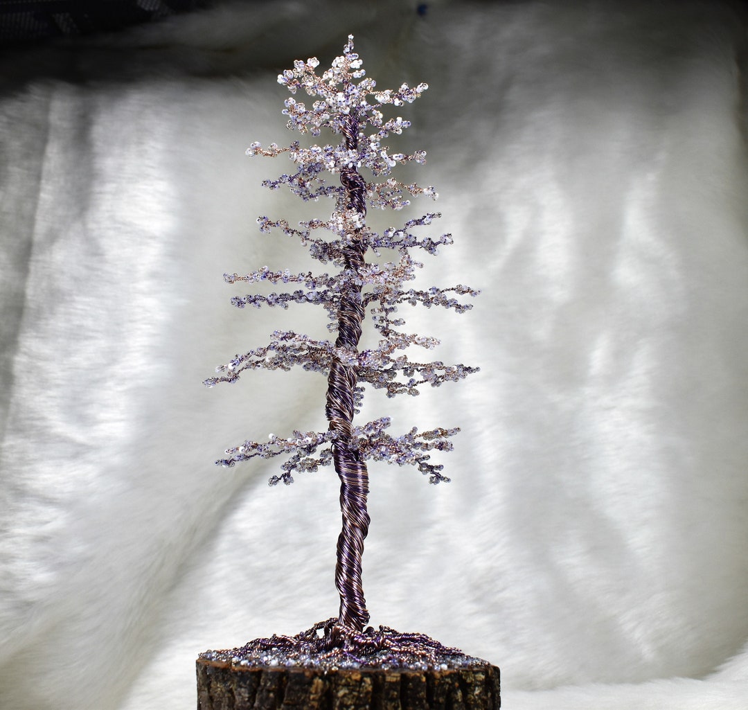 Purple Seed Bead Wire Tree. - Etsy