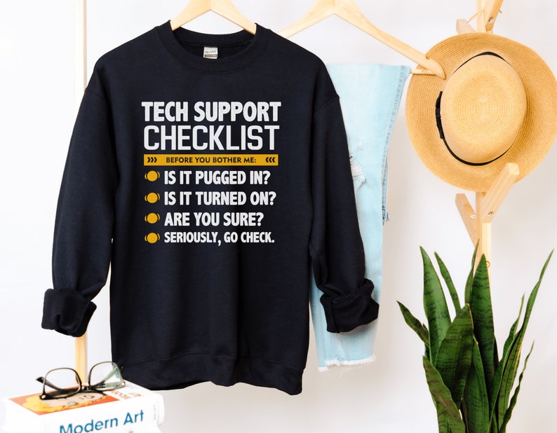 Funny Tech Support Checklist Shirt,tech Geek Shirt,techie Shirt,funny ...