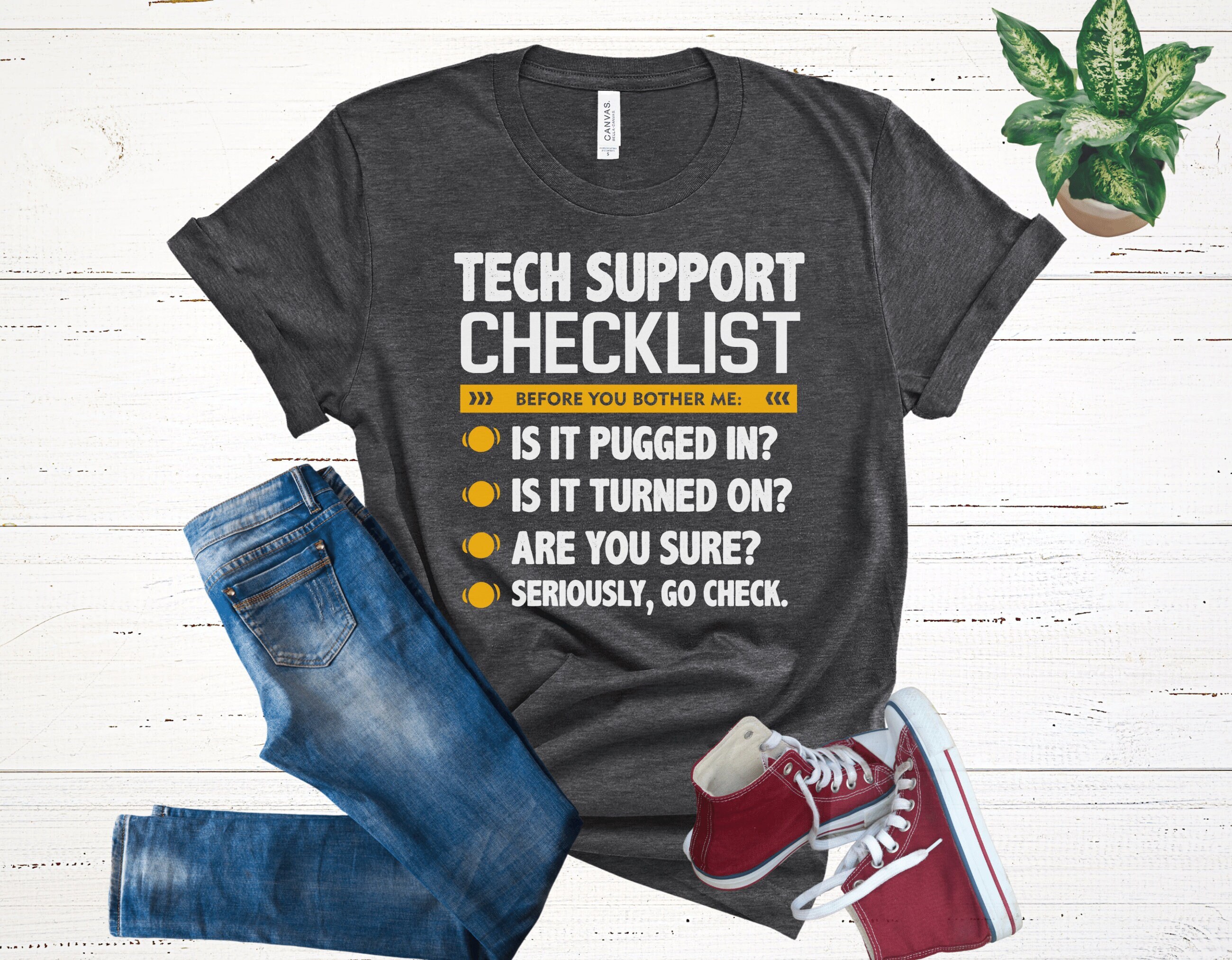 Funny Tech Support Checklist Shirt,tech Geek Shirt,techie Shirt,funny ...