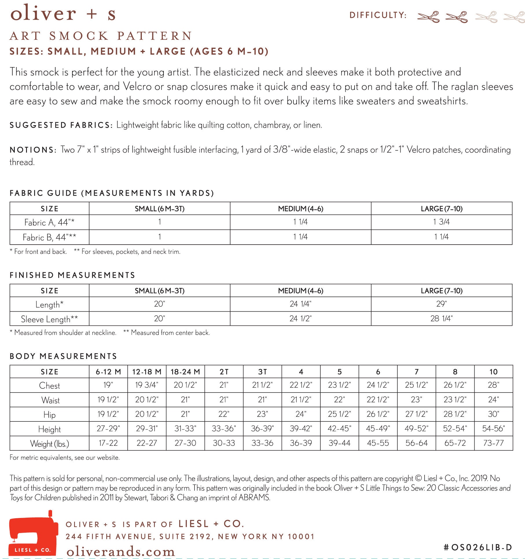 Digital Art Smock Sewing Pattern - Etsy