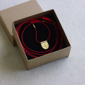 Silk Red String Talisman Necklace | 925 Sterling Silver 24 K Gold ...