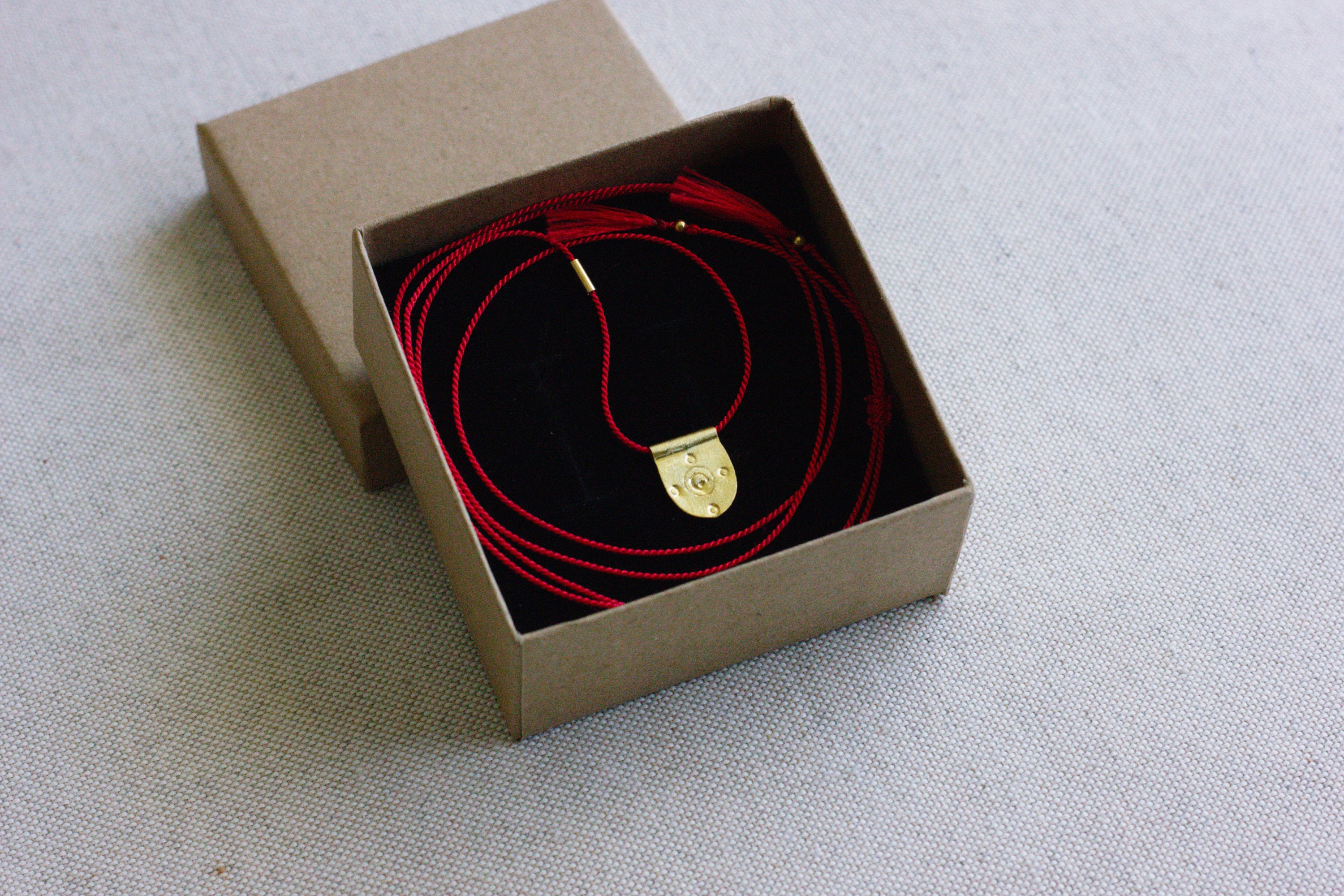 Silk Red String Talisman Necklace | 925 Sterling Silver 24 K Gold ...