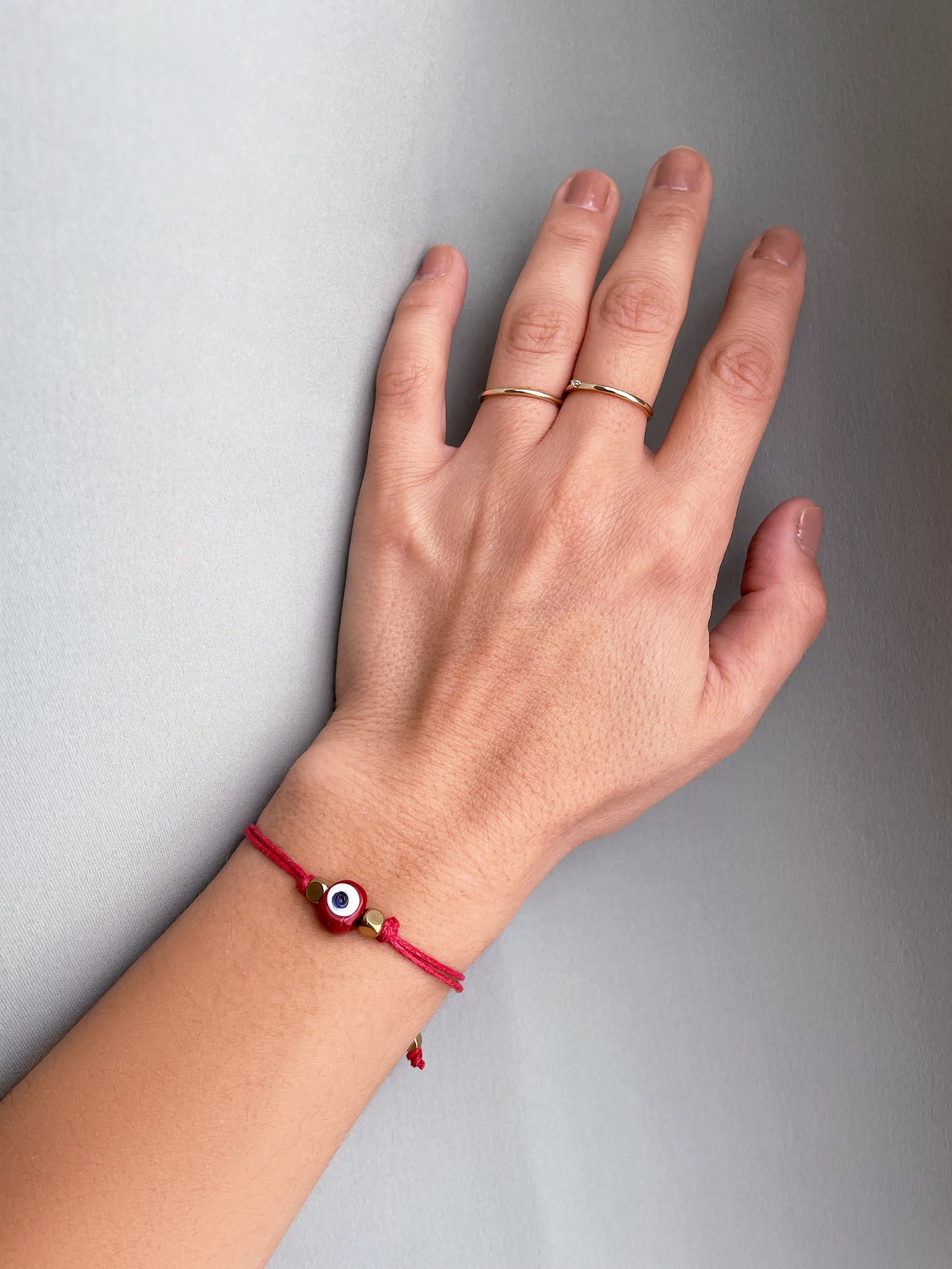 Tiny Red Evil Eye Bracelet | the Red String of Fate Evil Eye Jewellery ...