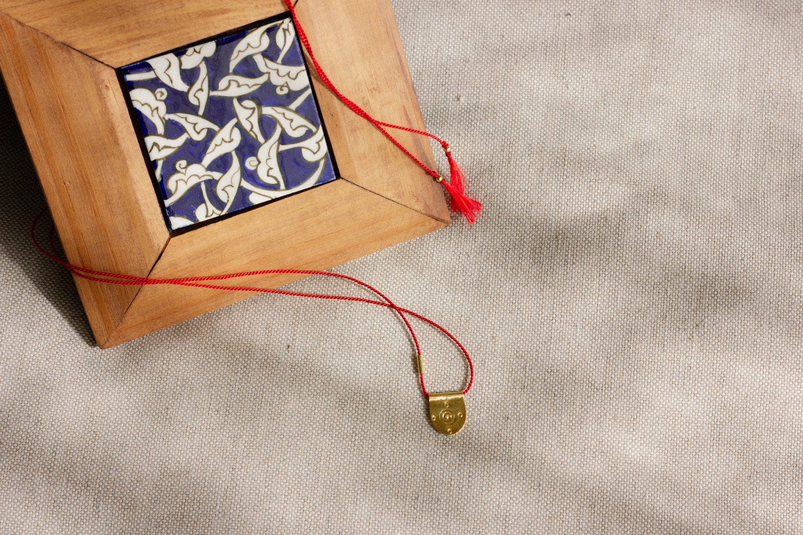 Silk Red String Talisman Necklace | 925 Sterling Silver 24 K Gold ...