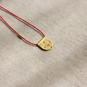 Silk Red String Talisman Necklace | 925 Sterling Silver 24 K Gold ...