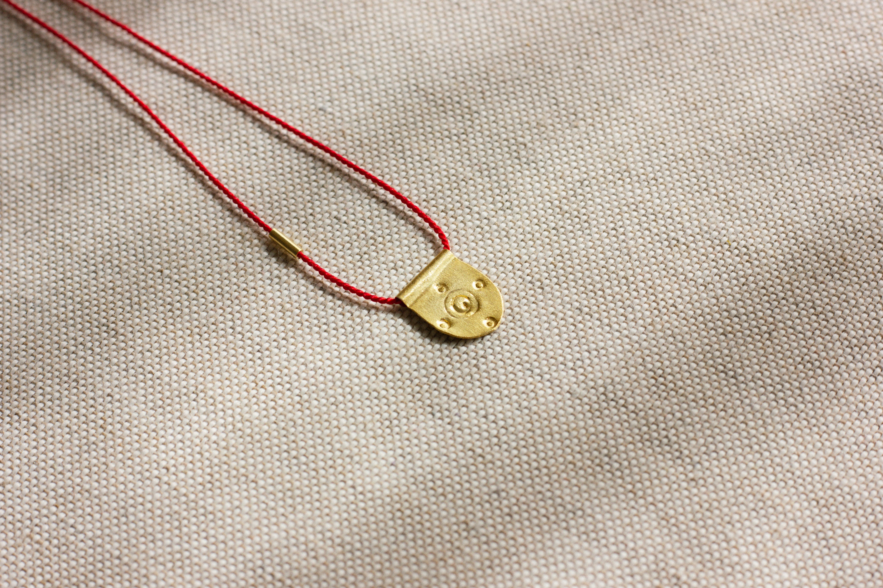 Silk Red String Talisman Necklace | 925 Sterling Silver 24 K Gold ...