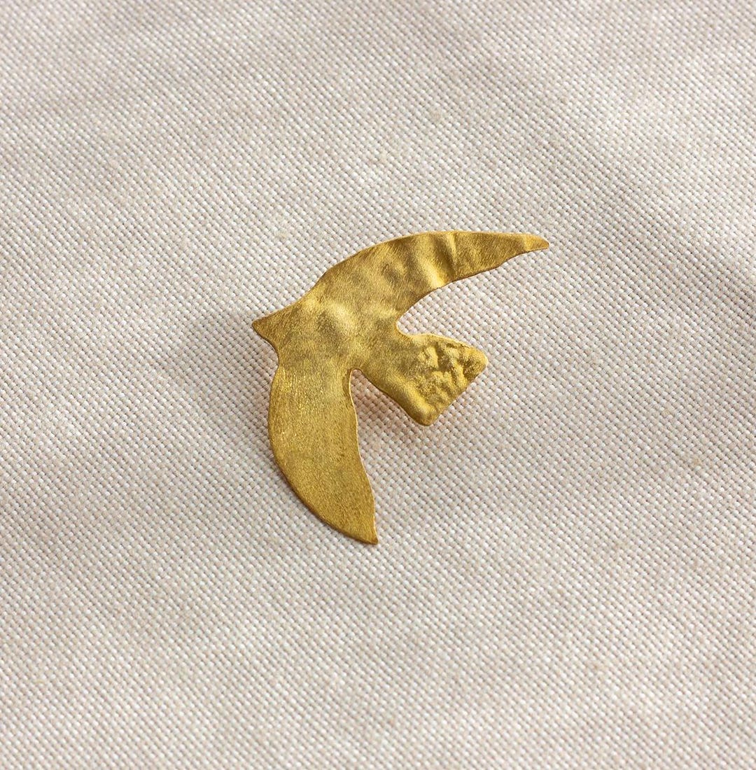 BIRD Brooch | Handcrafted 24 K Micron Gold Plated 925 Sterling Silver ...