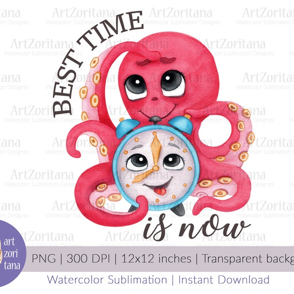 Octopus Wall Clock - Etsy