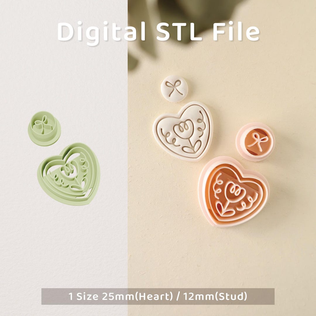Flowe and Bow Wave Line Polymer Clay Cutter STL File 1017 - Etsy