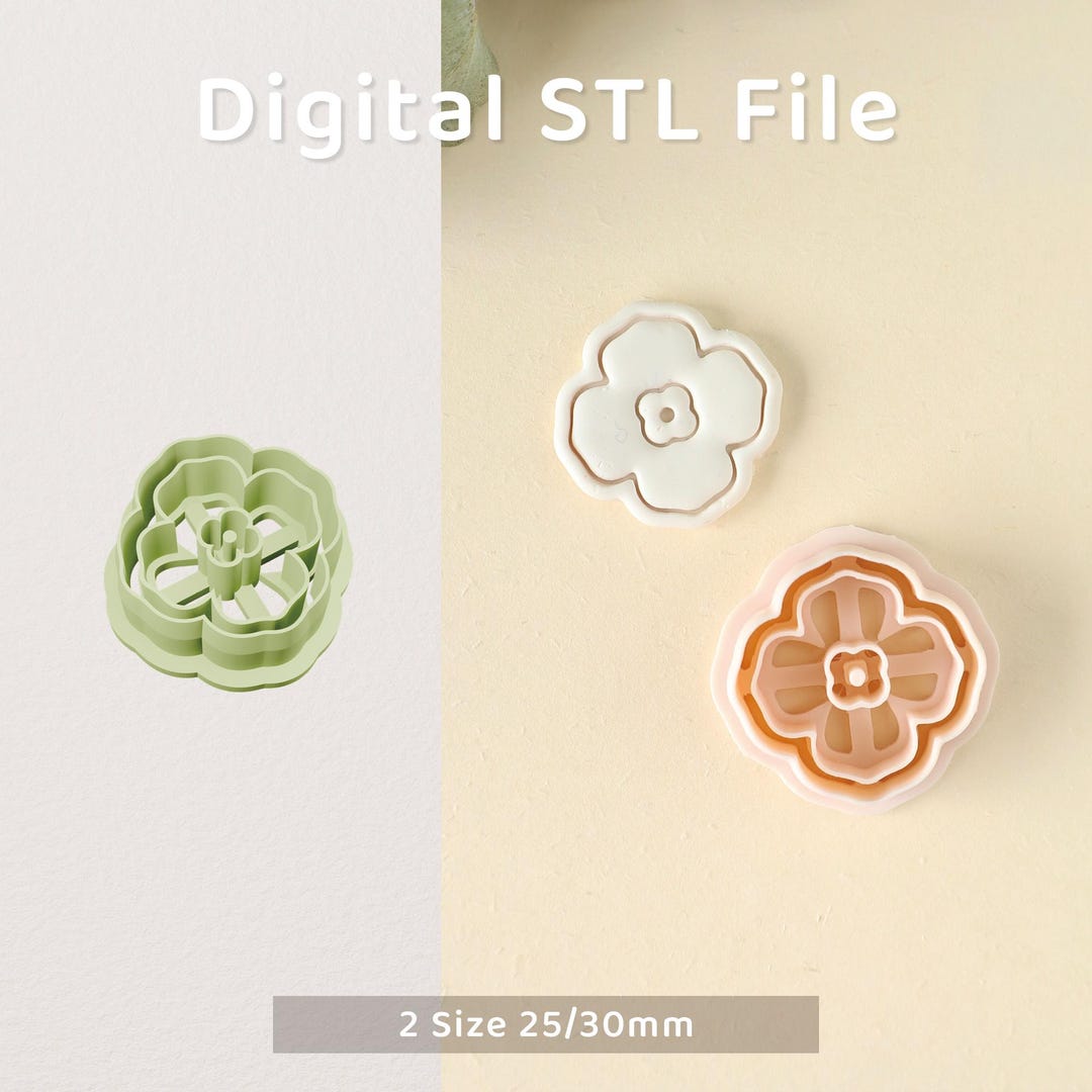 Spring Flower Polymer Clay Cutter STL File 1017 - Etsy