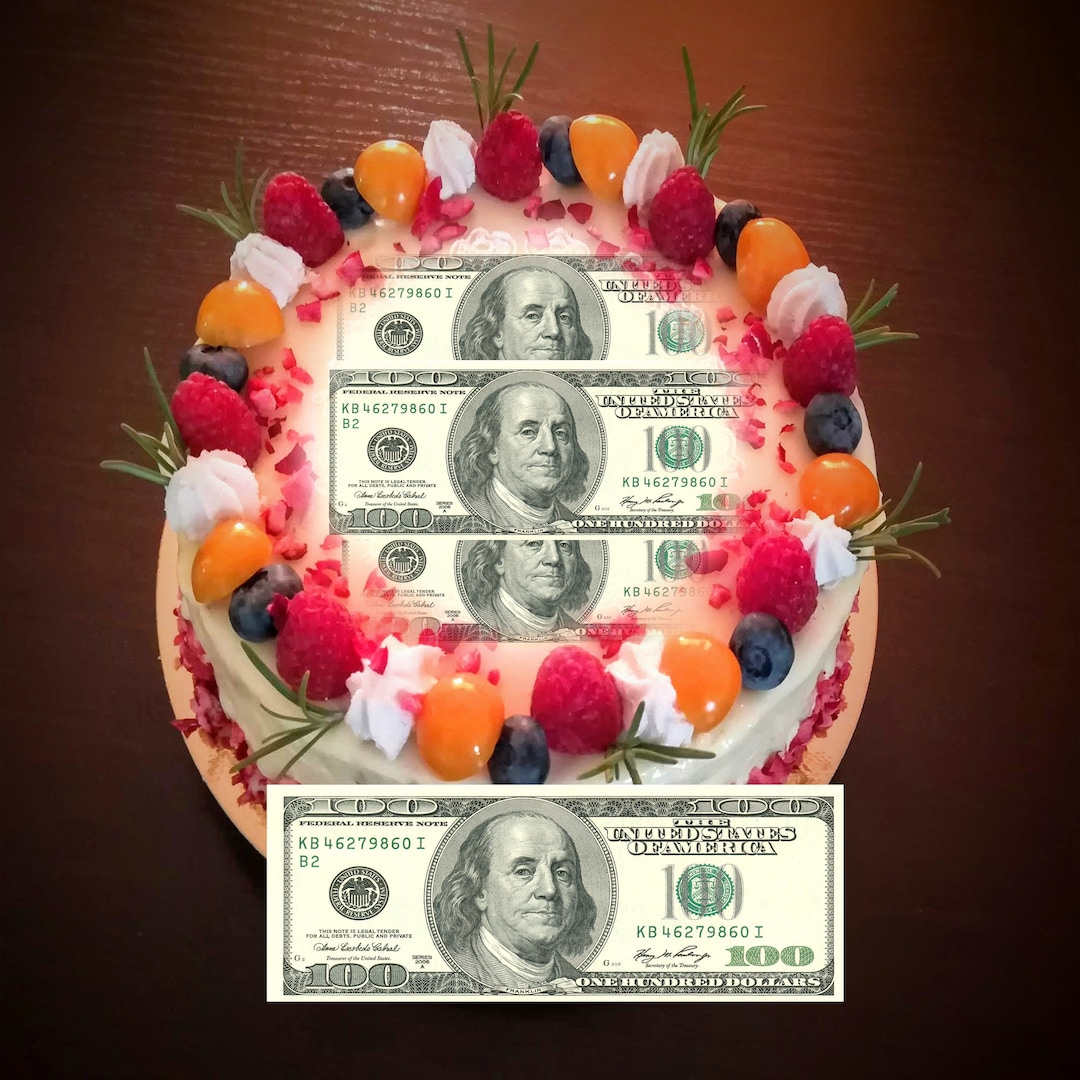 Pre-cut Edible 100 Dollar Bill | Safe for Consumption, Baked Goods ...