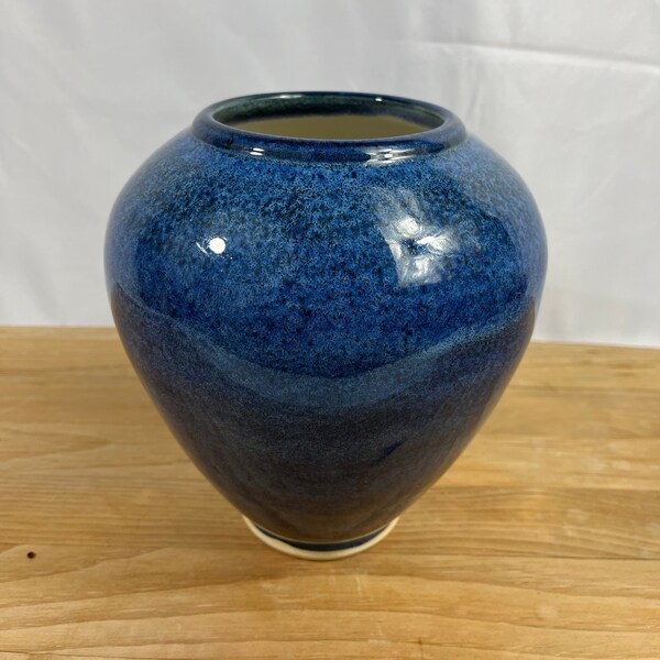 Blue Stoneware Vase - Etsy