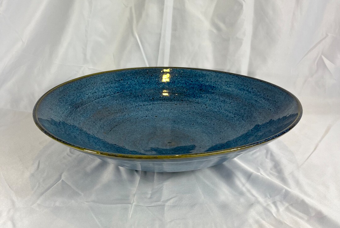 Large Blue Ceramic Bowl, Fruit Bowl, Pasta Bowl, Salad Bowl - Etsy