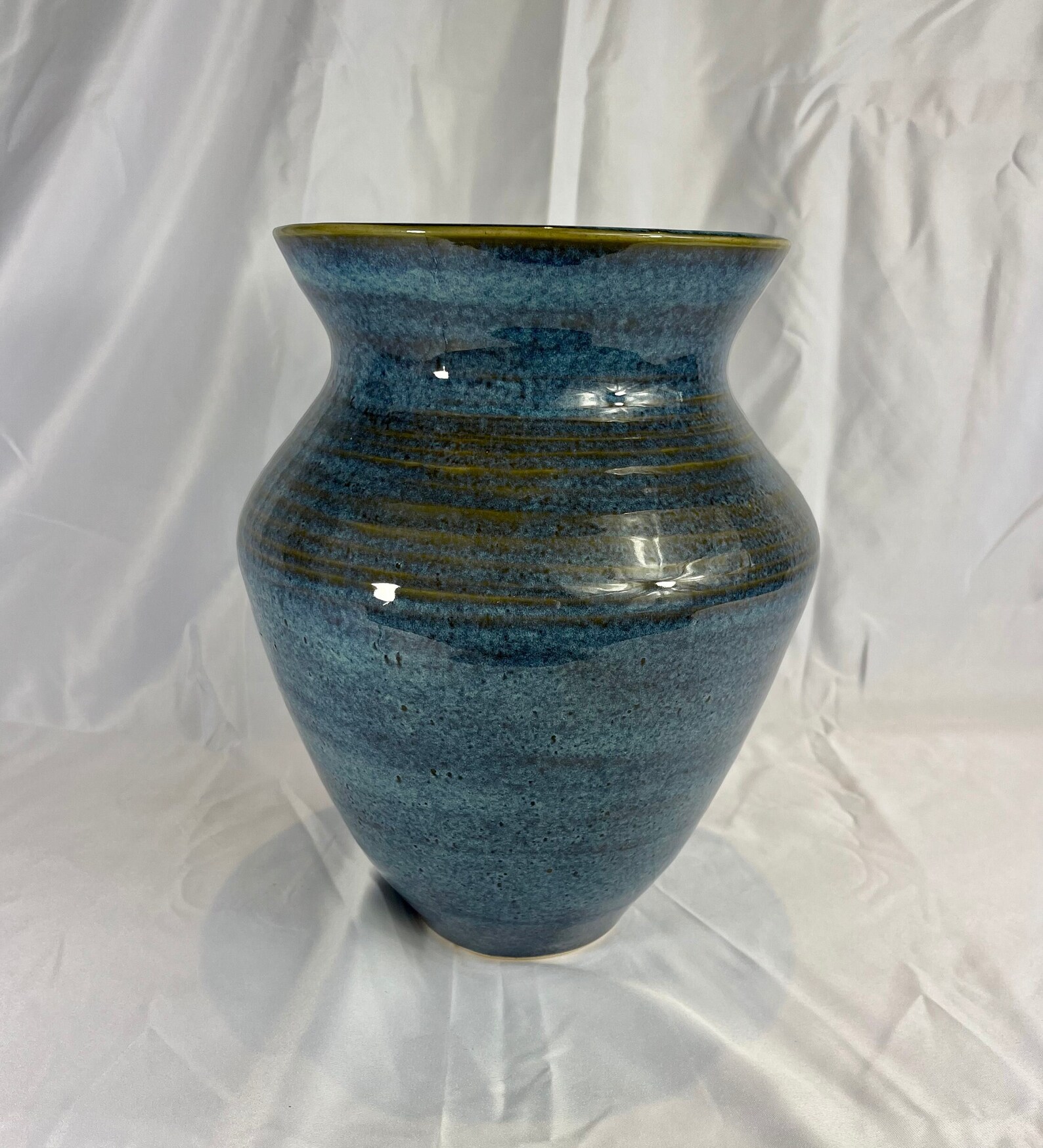 Large Blue Ceramic Vase - Etsy