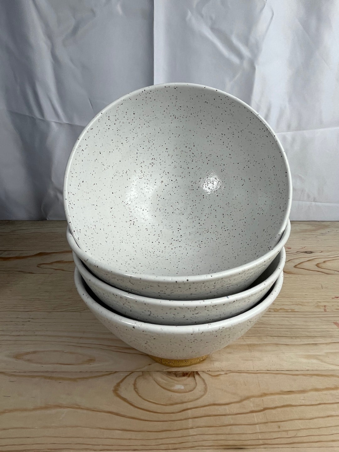 Set of 4 Small Speckled White Bowls, Cereal Bowl, Ceramic Bowl - Etsy