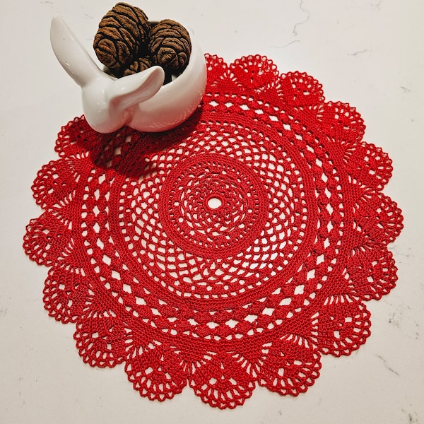 Red Doilies - Etsy