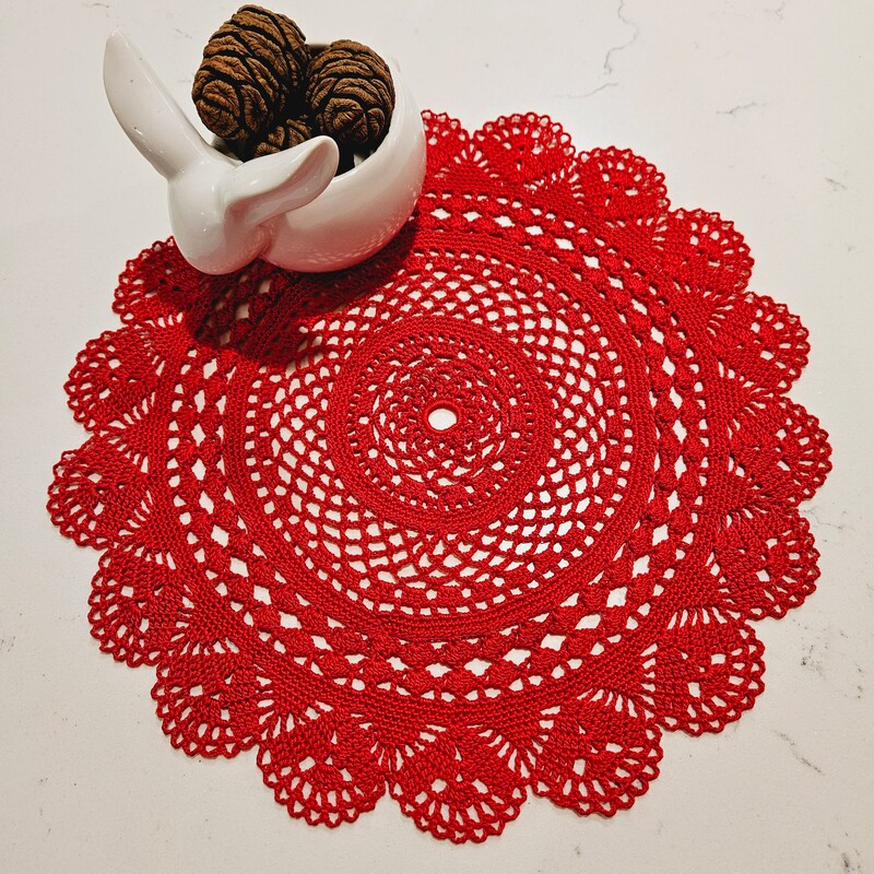 Red Doilies - Etsy