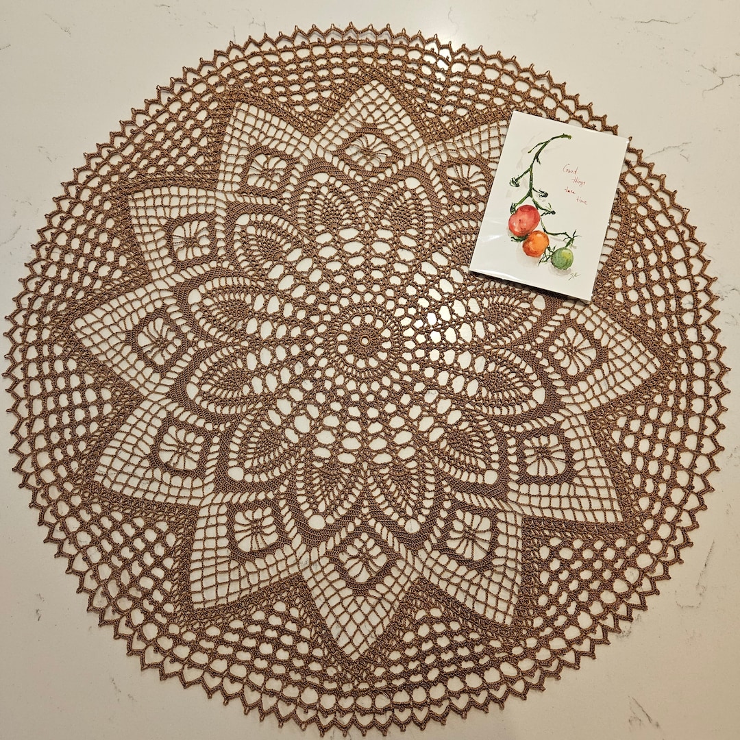 23 Inch Doily / Handmade Crocheted Circle Cotton Doily, Approx. 23 Inch ...