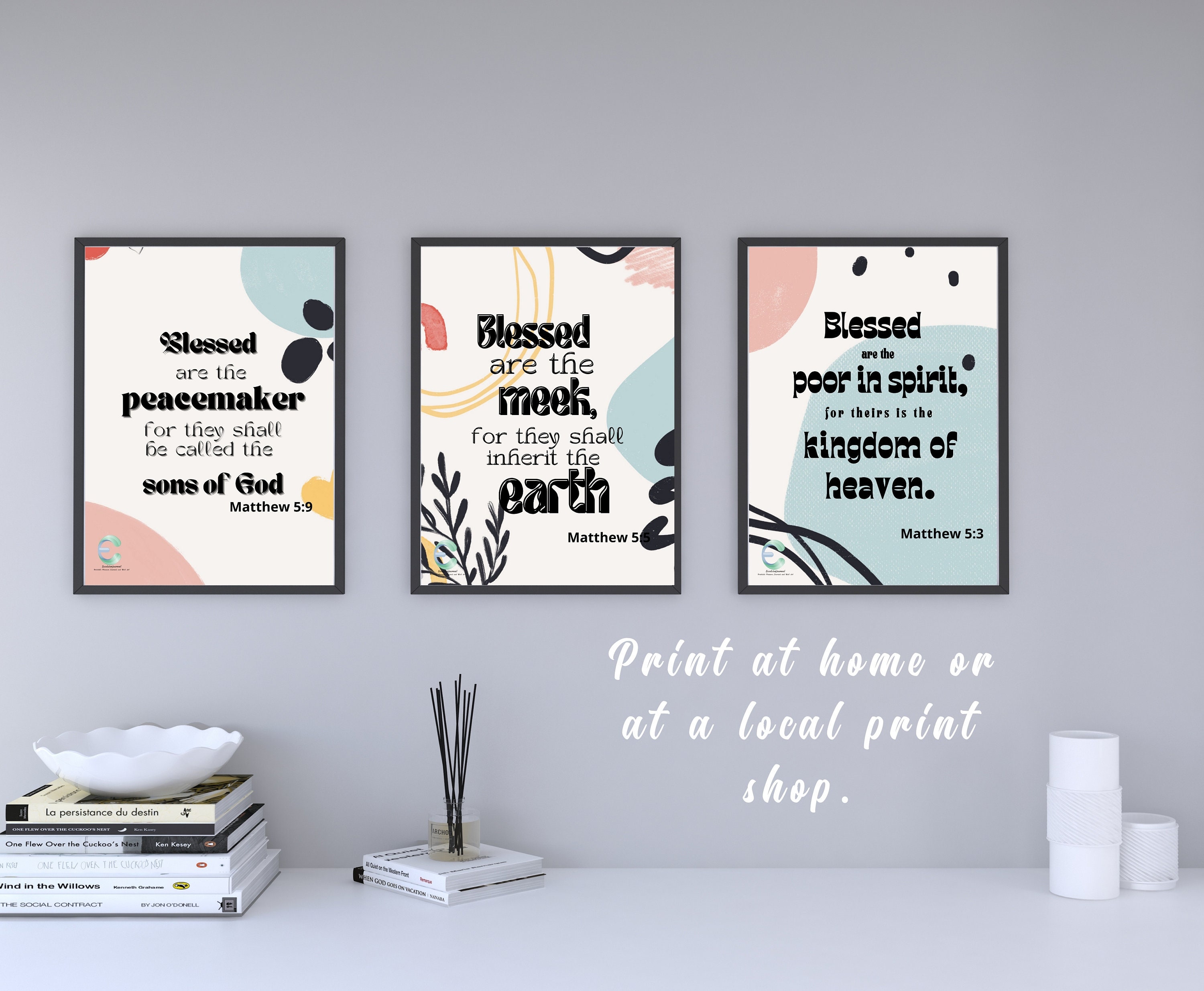 Blessed Beatitudes Christian Wall Art - Etsy
