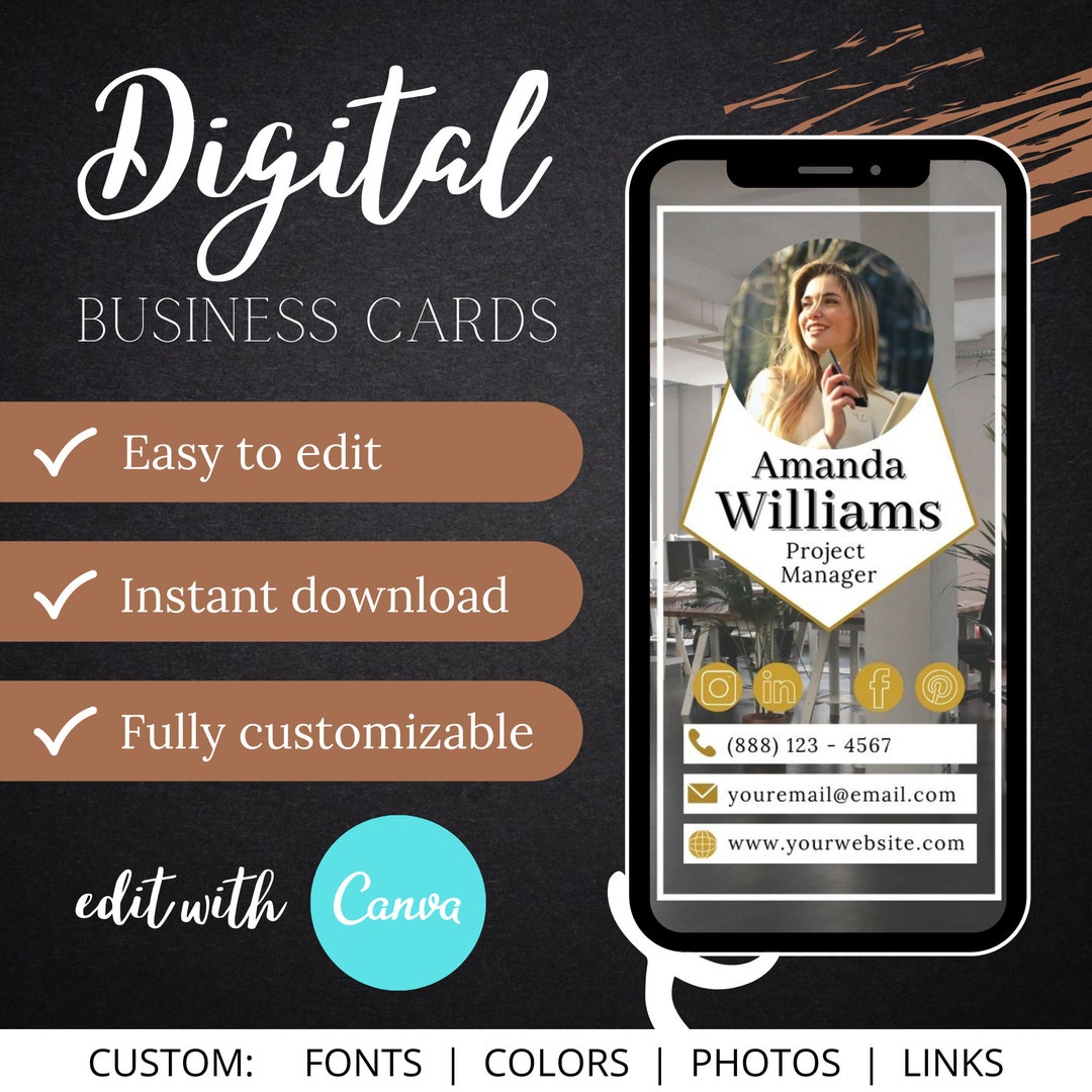 Modern Virtual Business Card Template | Digital Business Card ...
