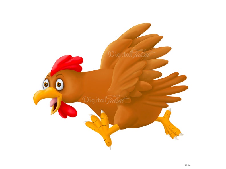 Very Cute Cartoon Chicken. Cartoon Clipart. Farm Animals Clipart. Jpg ...