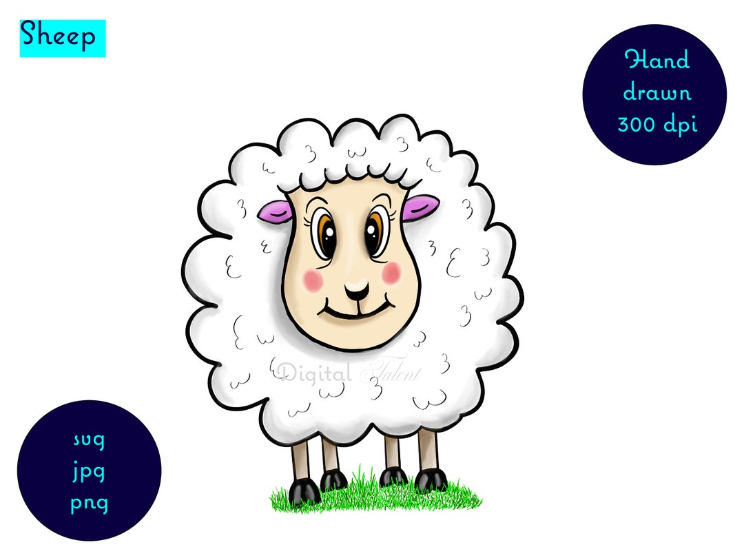 Hand Drawn, Cute, Clipart of a Sheep. Svg, Png, Jpg - Etsy
