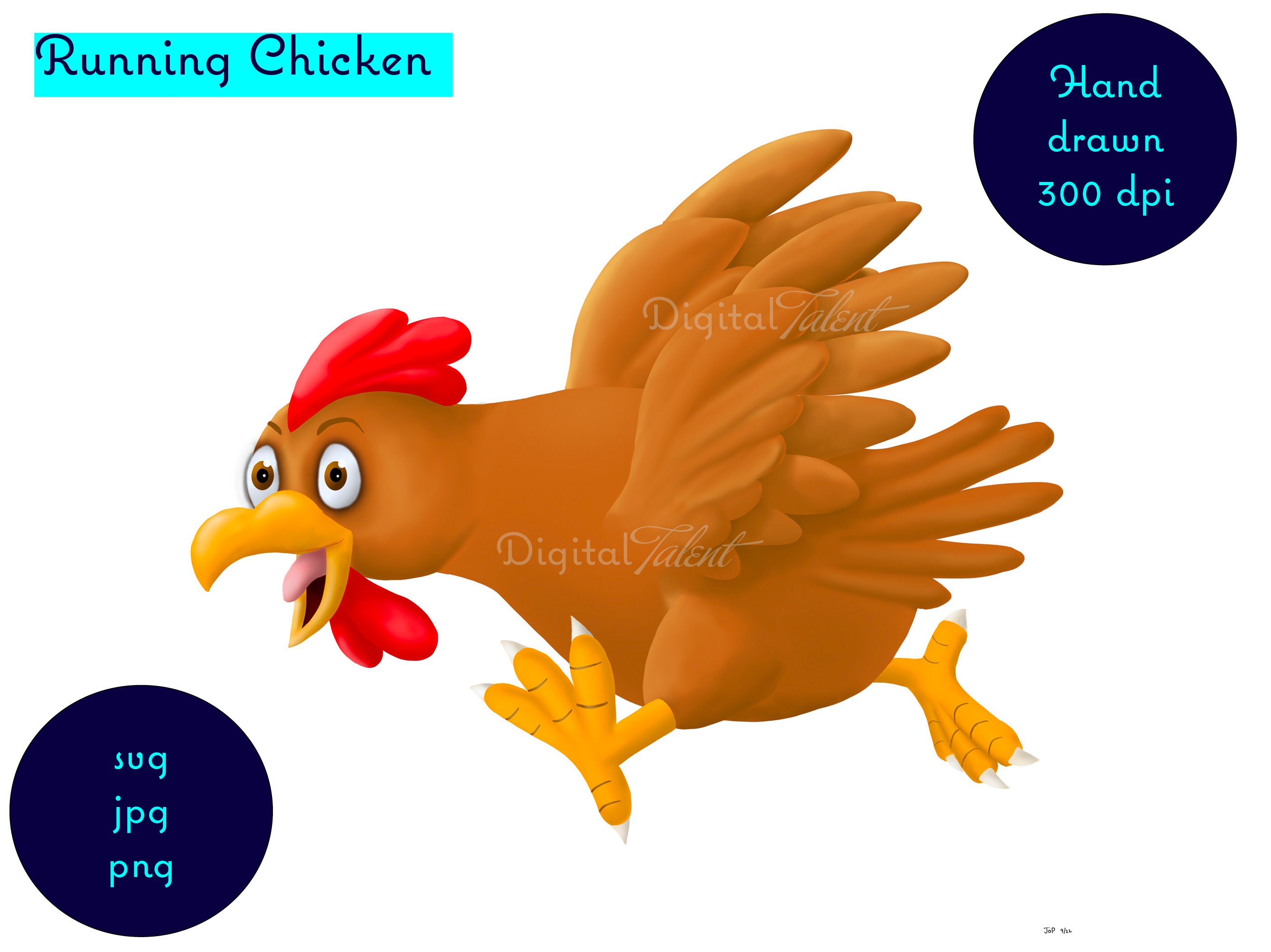 Very Cute Cartoon Chicken. Cartoon Clipart. Farm Animals Clipart. Jpg ...