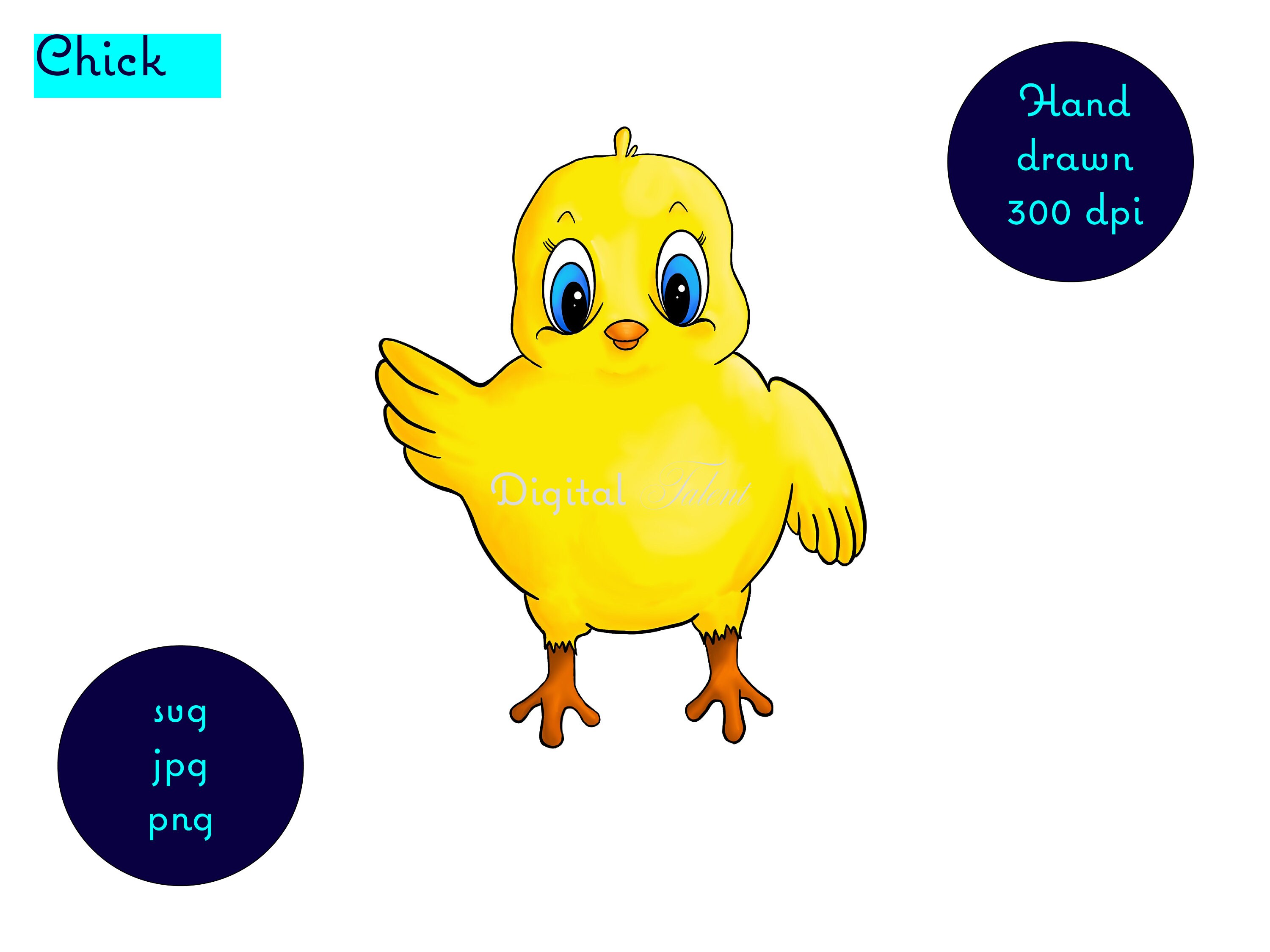 Cute Hand Drawn Image of a Baby Chick. Digital Download for T Shirts ...
