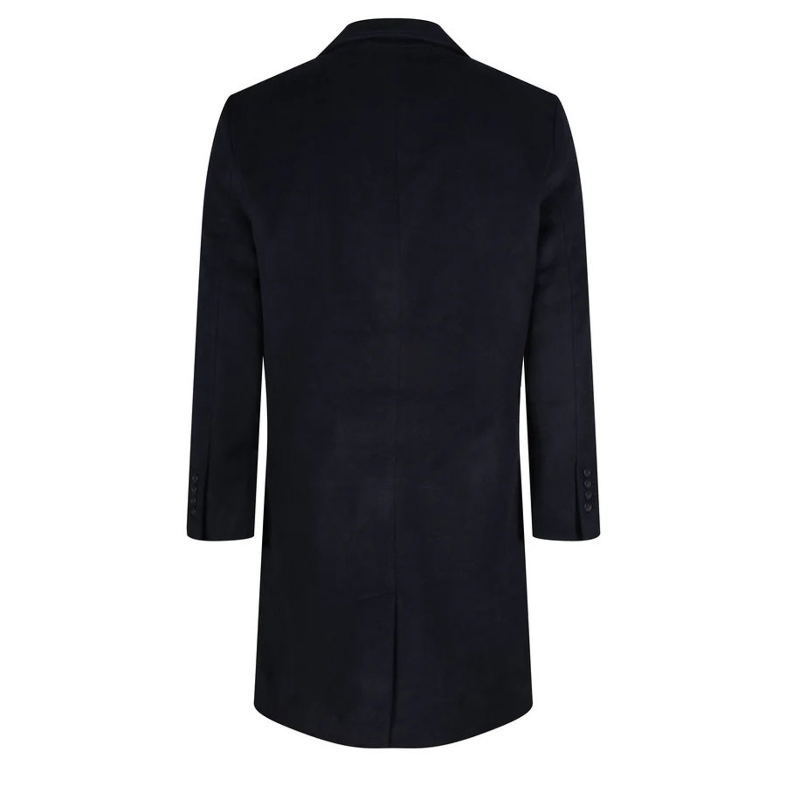Mens Overcoat Covert Coat Winter Warm Wool Single Breasted Classic Long ...